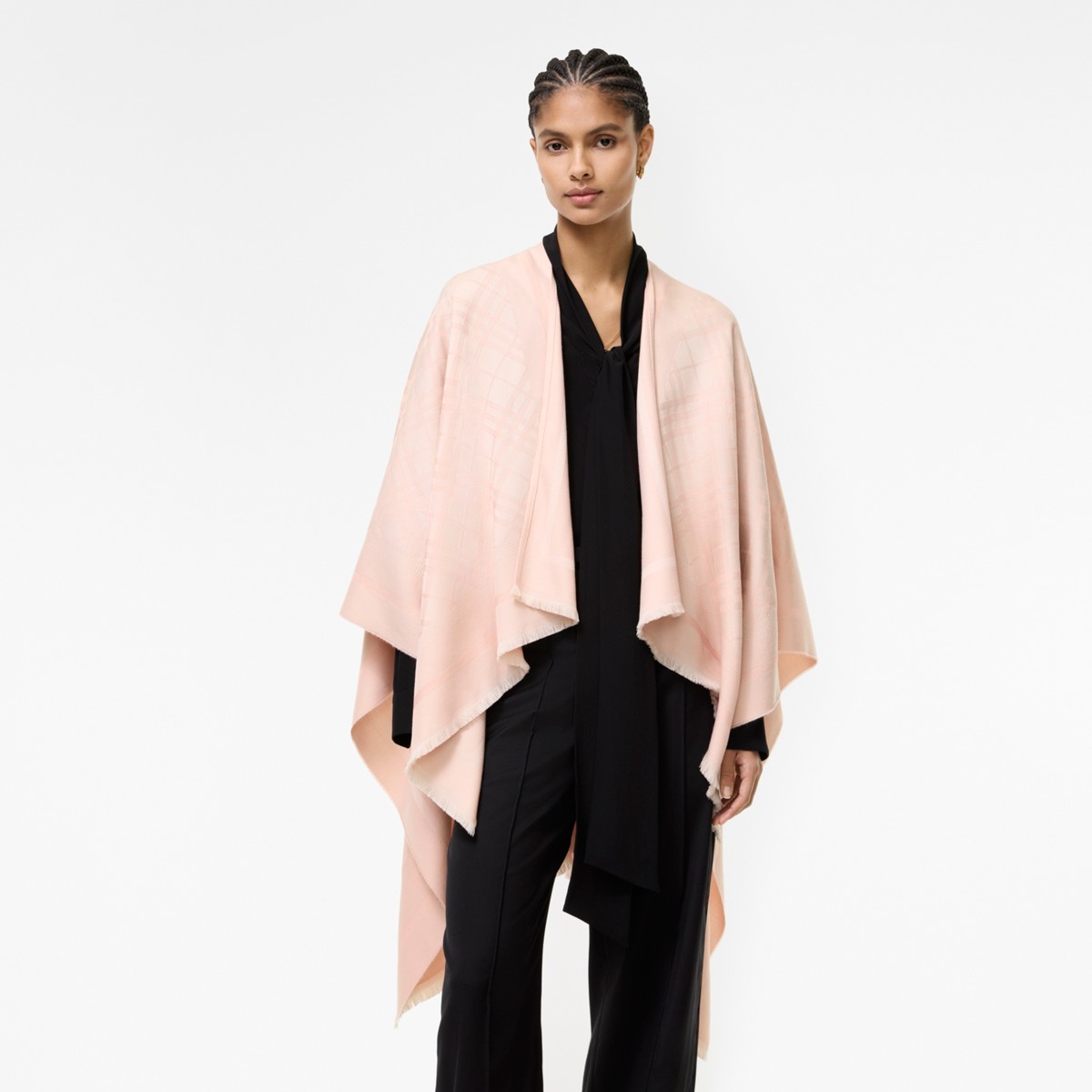 BURBERRY Check Wool Cashmere Cape